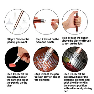 Abodhu Diamond Painting Pen Kits with Light Diamond Art Pen LED Diamond Painting Pens 5D Light Up Pens for Diamond Painting Arts Nails DIY Crafts, Diamond Art Accessories Tools for Diamond Painting