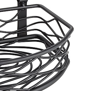 American Metalcraft SRBNB1 Semi-Round Wire Birdnest Condiment Rack Holder, Wrought Iron, Black