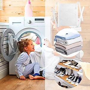 2PCS Sneaker Dryer Bag 15.7x13.8in Sneaker Washing Mesh Net for Most Dryers Door, with Elastic Straps Zippers Polyester Reusable Honeycomb Net Laundry Bags for Sneakers, Clothing, Laundry(White)