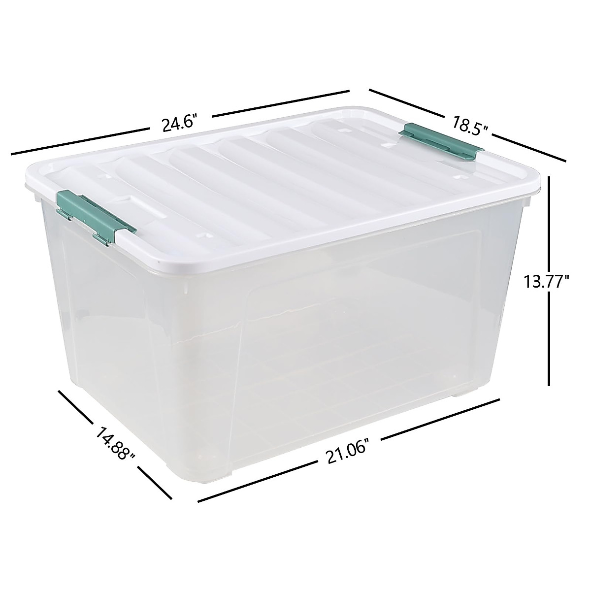 Readsky 85 Quart Clear Plastic Storage Bins with Wheels, Large Latching Boxes, 4 Packs