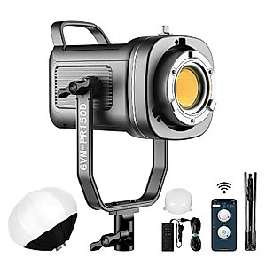GVM 150W LED Video Light 2700K~7500K Video Light Photography Studio Light Kit with Lantern Softbox & Stand, CRI97+TLCI97 with 8 Lighting+Custom Effects for Outdoor Shoot YouTube Videos