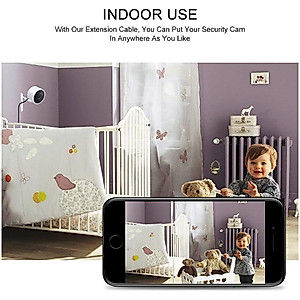 MOYEEL 42.5Ft(13M) Power Extension Cable for Wyze Cam/Wyze Cam Pan, Blink Mini/Blink XT Cam, Yi Camera, NestCam Indoor and Quick Charge Power for Home Security Camera (Black) (1 Pack)