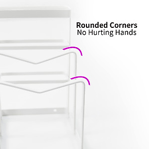 Qflushor Knife Block Holder, Pot Lid Organizer, Cutting Board Organizer, Cookware Bakeware Organizer for Kitchen Countertop, Cabinet, Pantry, Metal, White