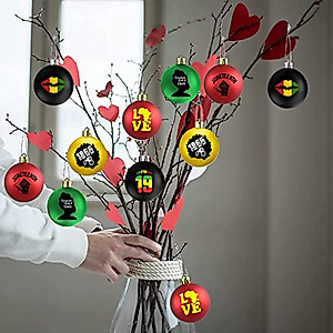 24 Pieces Juneteenth Hanging Balls Ornament Black History Month Ball Decor Juneteenth Hanging Tree Decor for African American Festival Holiday Party Decorations