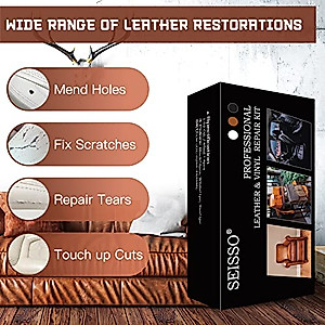Black Leather Vinyl Repair Kit, Brown White Leather Repair Kit for Furniture, Car Seat, Shoes, Sofa, Couch, Jacket Fixing Damage Restoration (45ml/1.52oz Each Tube)-Set of 7