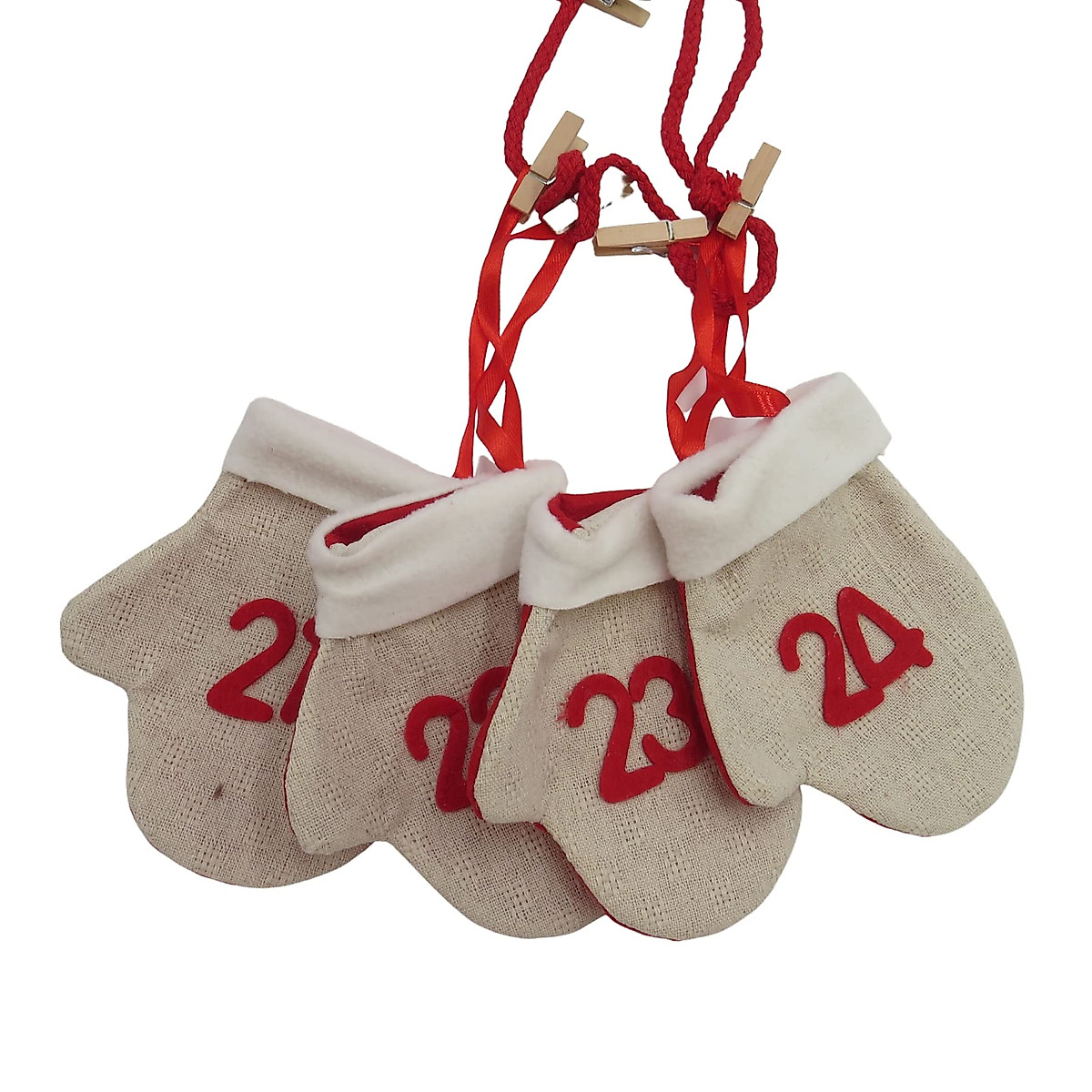 Winter Mitten Christmas Coundown Holiday Garland, Cute Home Decor Christmas Activities for Kids, Style May Vary