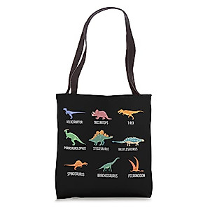 Types of Dinosaurs Boys Girls Cool Spinosaurus Trex Tote Bag
