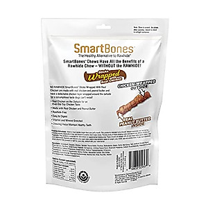 SmartBones Chicken-Wrapped Sticks, Treat Your Dog to a Rawhide-Free Chew Made With Real Chicken and Peanut Butter 8 Count (Pack of 1)