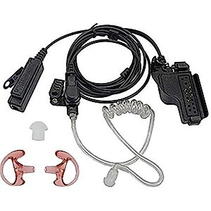 3'2 Wire Acoustic Tube Earpiece Mic Headset Mic Noise Reduction Reinforced Compatible with Motorola XTS 1500 XTS 2500 XTS 3000 XTS 3500 XTS 5000 XTS 5000R HT1000 MTS2000 Two Way Radio Black