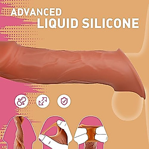 ROSYROSY Vibrating Penis Sleeve Cock Ring Sex Toys for Mens, Ultra-Soft Penis Extender with 10 Power Vibrations for Prolonged Erection, Silicone Pennis Enlarger Dildo Adult Toys for Men Couple