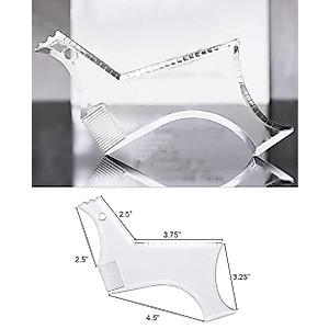 Beard Shaper & Styling Tool with inbuilt Comb, Hair Trimmer Guide, Mens Beard Template Tool (2 Pack, Black & Clear)