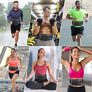 Running Belt Fanny Packs for Men Women,ROSIMAX Waist bag Money Belt Running Phone Holder 4 Pockets Lycra Water Resistant Runners Belt Pouch For Sports Workout Fits Big Phones Up to 8’’（X-Large)