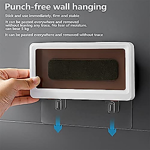 WALNUTA Bathroom Toilet Mobile Phone Holder Box Wall Mounted Bracket 6 Inch Phone Storage Case Waterproof Shower Watching Holder