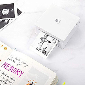 Phomemo M02 Mini Printer- Bluetooth Thermal Photo Printer with 3 Rolls Colorful Non-Adhesive Paper, Compatible with iOS + Android for Plan Journal, Study Notes, Art Creation, Work, Gift