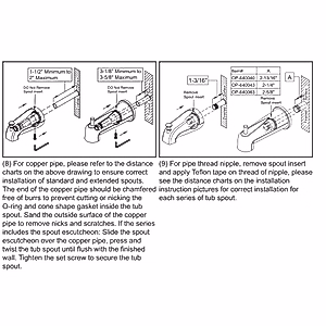 Olympia Faucets OP-640063 Extended Combo Diverter Tub Spout (Matte Black)