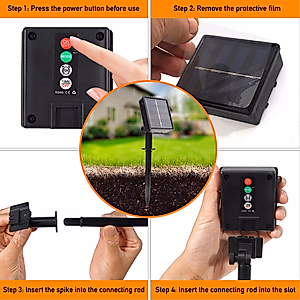 RECESKY C7 Halloween Solar Lights - 50 LED 24Ft Smooth Bulb Orange Purple Halloween String Light with Timer - 8 Modes Fairy Halloween Lighting for Outdoor Garden Yard Home Party Halloween Decorations