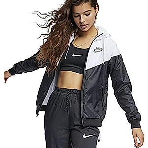 Nike Womens Sportswear Windrunner Jacket (as1, alpha, s, regular, regular, Black/White, Small), (CN6910)