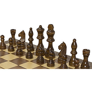 GrowUpSmart Staunton Chess Pieces with Extra Queens | Size: Medium - King Height: 3 inches | Wood