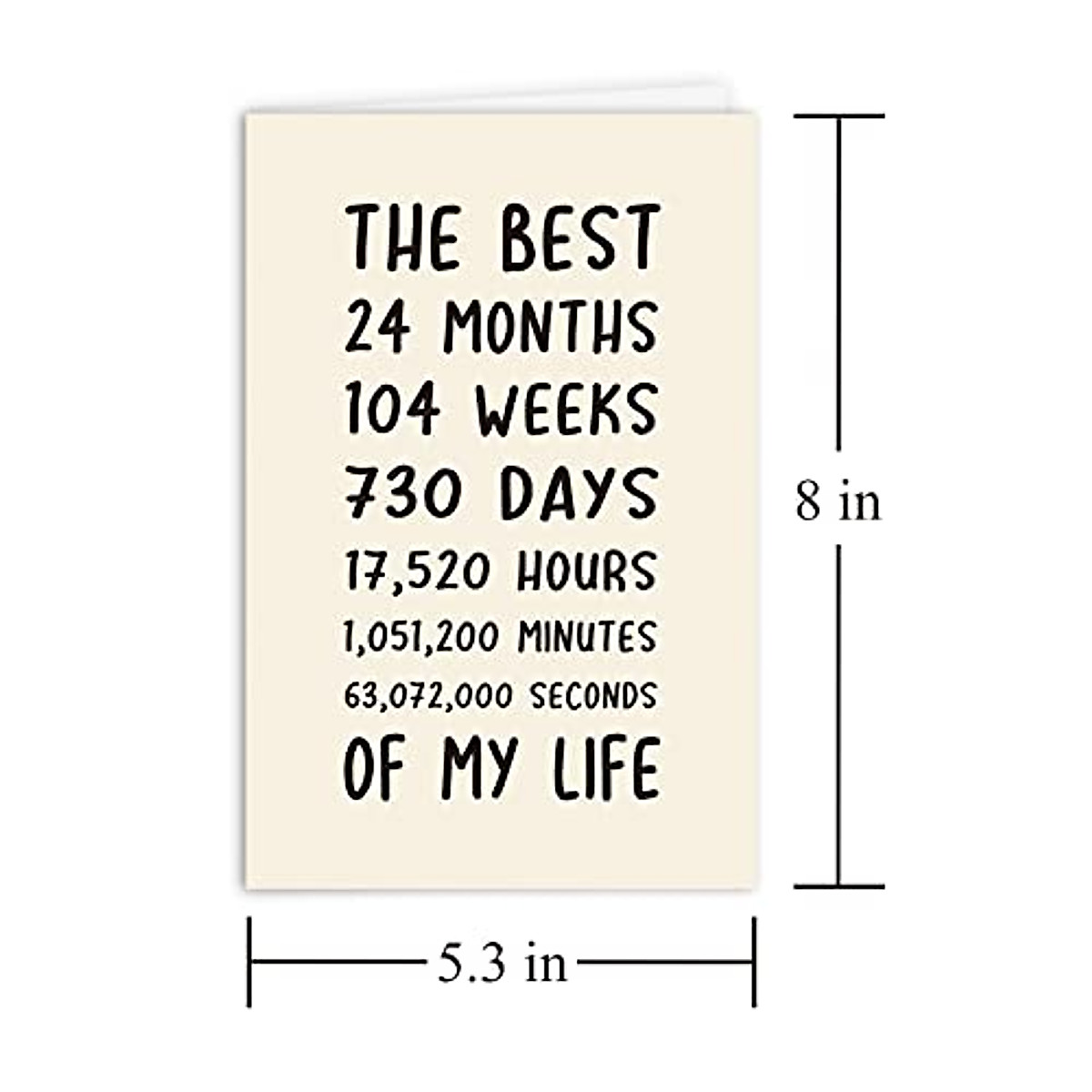 Alzombi 2nd Anniversary Card, Sweet Second Anniversary Card for Him or Her, The Best 2 Years of My Life