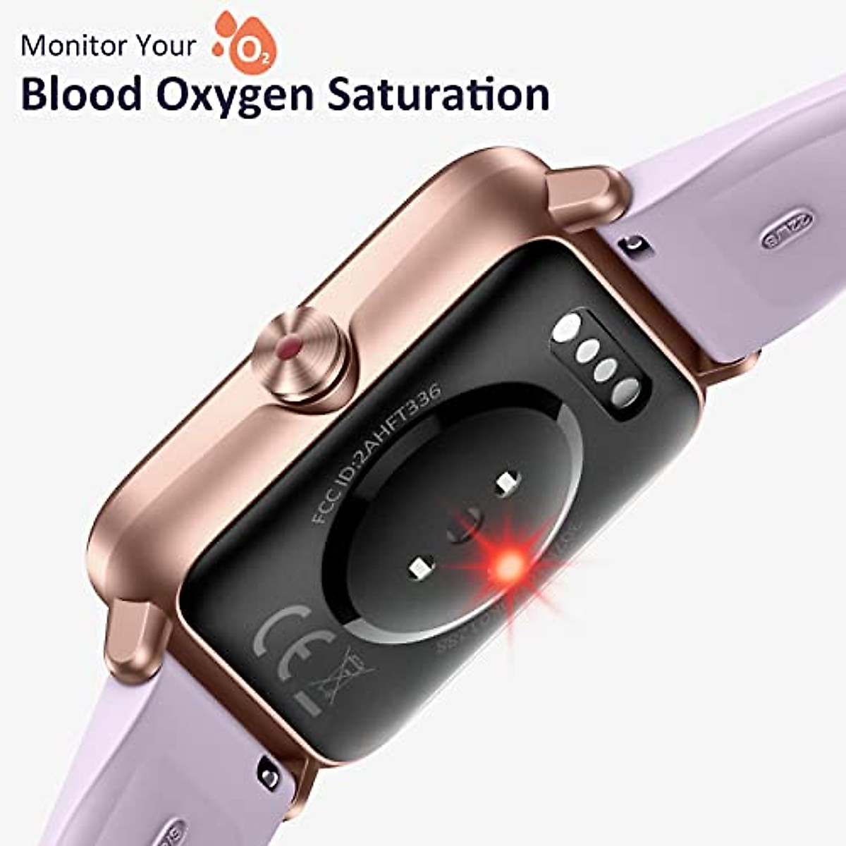 Hamile Smart Watch for Android Phones and iPhone Compatible, Smart Watches for Women Men 5ATM Waterproof Fitness Tracker with Heart Rate Sleep Monitor Step Counter Pedometer Stress Level, Lavender