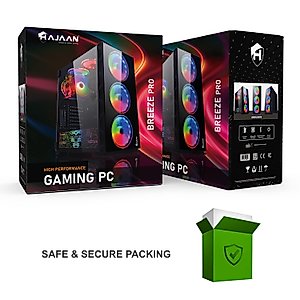 HAJAAN BREEZE PRO Gaming Desktop Tower PC with 27 Inch Gaming Monitor - Intel Core i5-10400F Processor UpTo 4.30 GHz, 16GB DDR4 RAM, 512GB SSD, GeForce GTX 1650 4GB, Windows 11 Pro