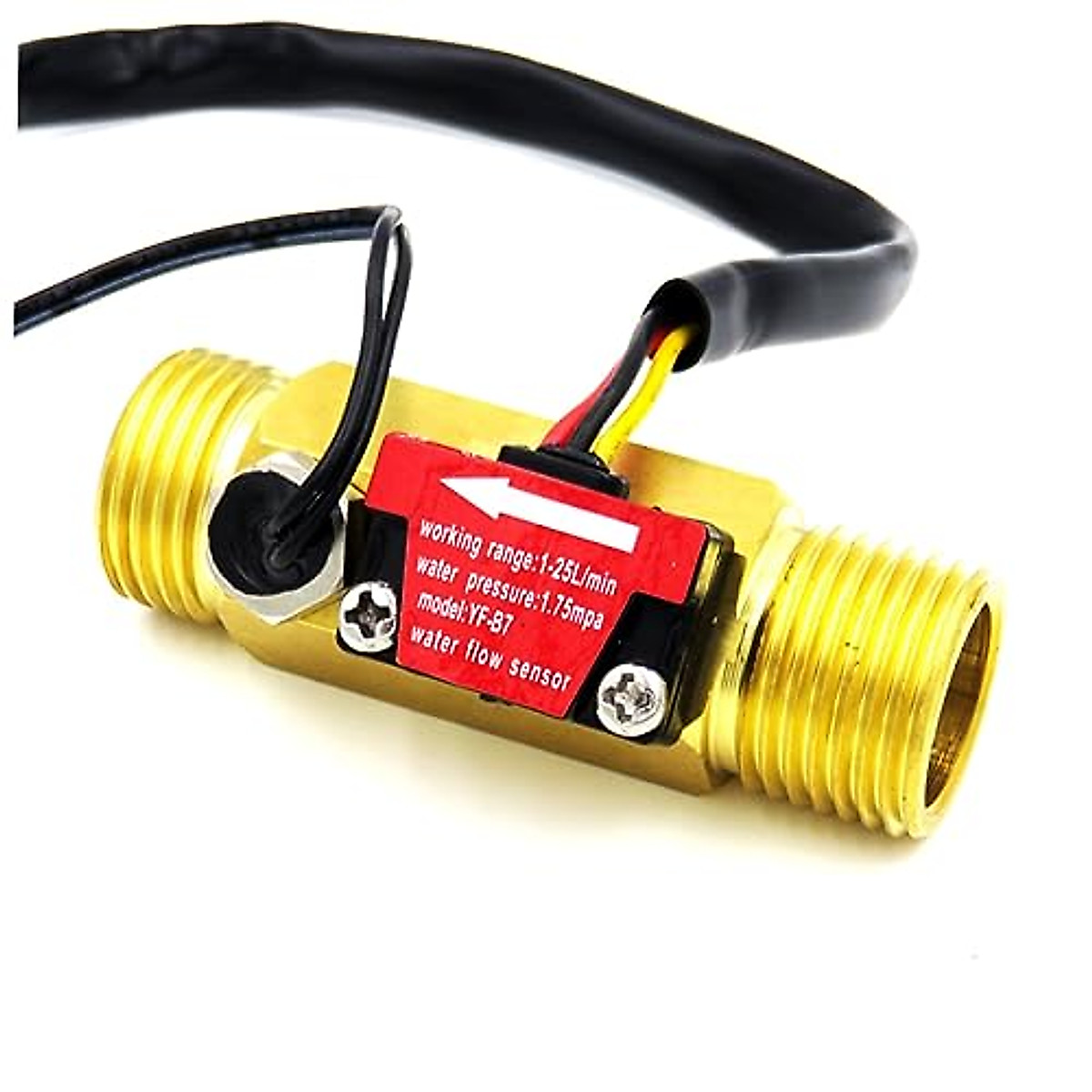 CATIEBYE 4 Water Purifiers Hall Sensor Meter Hall Effect Water Sensor Hall Effect Sensor Water Meter Water Hall Sensor Cfm Meter Water Hall Effect Meter Hall Flow Meter Golden