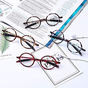 DOOViC Round Reading Glasses Blue Light Blocking Flexible Lightweight Readers Fashion Design Different Tortoise Glasses for Women Men & Men +3.5 Strength