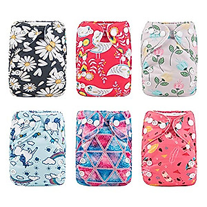 ALVABABY Baby Pocket Newborn for Less Than 12pounds Baby Snaps Cloth Diapers Nappy 6pcs with 12 Inserts 6SVB09