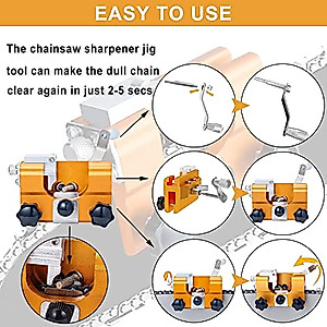 Chainsaw Chain Sharpening Jig, Portable Hand Crank Chainsaw Blade Sharpener Chainsaw Sharpening Kit Suitable for 4"-22" Chain Saws & Electric Saws, Keep Your Chain Saw in Top Shape