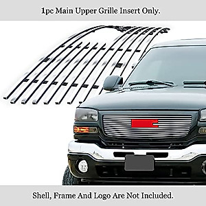 APS Compatible with 2003-2006 GMC Sierra 1500 2500HD 3500 Main Upper Billet Grille Insert G65771A