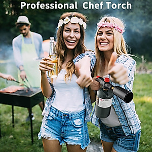 POWERFUL Grill Torch Charcoal Torch Lighter, Campfire Starter,Sous Vide,Kitchen torch,Grill & Cooking Propane Torch included a Meat Thermometer Kit for Charcoal Starter, BBQ Searing(Fuel Not Included)