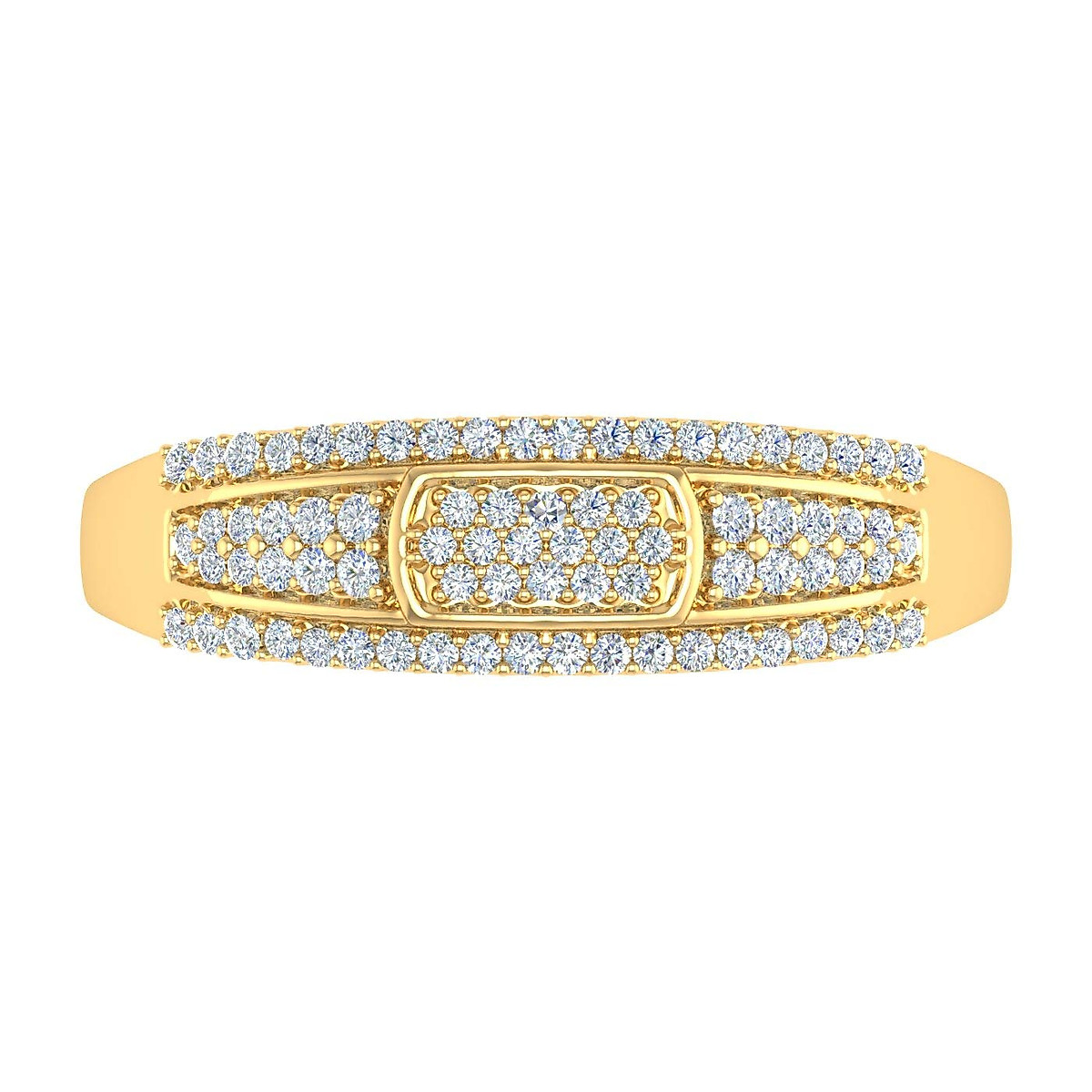 1/4 Carat Diamond Wedding Band Ring in 10K Yellow Gold (Ring Size 10) (I1-I2 Clarity)