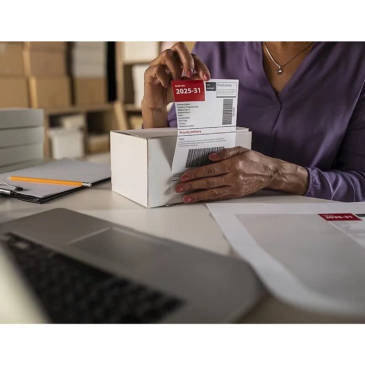 4 x 3 Shipping & Address Thermal Sticker Labels Compatible with Zebra & Rollo Label Printer Self-Adhesive Blank UPC 4inch x 3inch-500PCS BSL 0