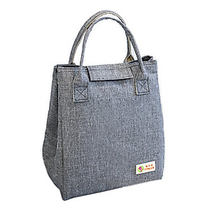 Tote Bento Lunch Bag Insulated Lunch Cooler for Kids Girls Women Stylish Waterproof (Light Grey)