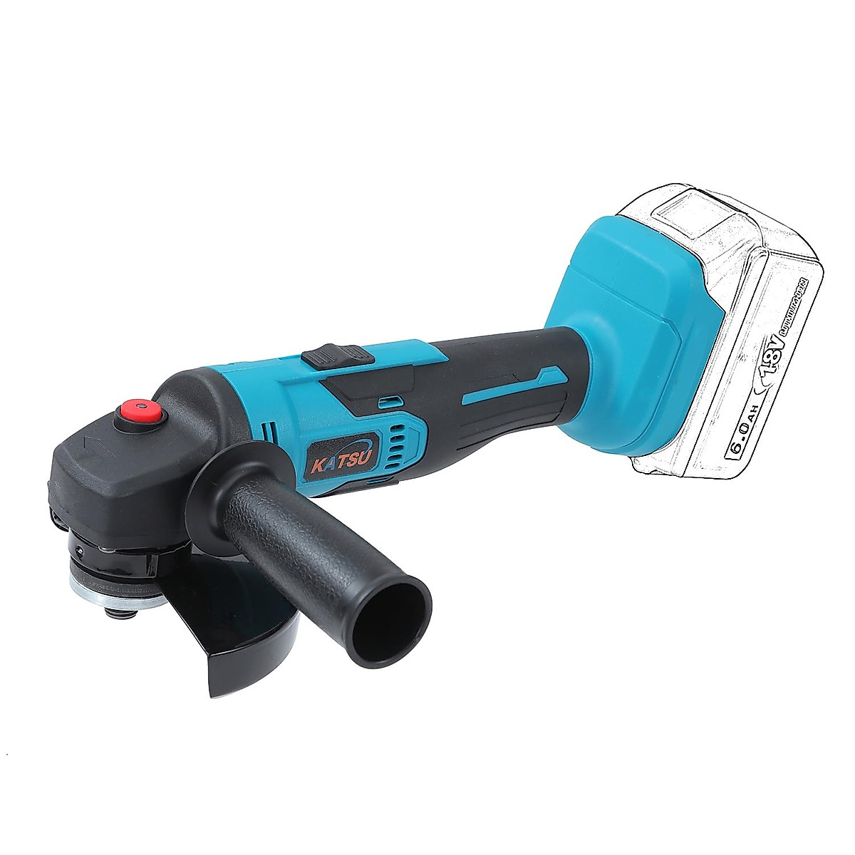 KATSU FIT-BAT 21V Cordless Angle Grinder 115mm 125mm Compact Size for Cutting Grinding Polishing and Sharpening, Batteries Not Included 102604