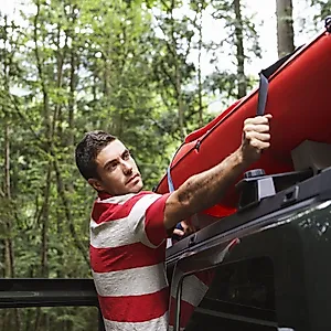 Built Industrial 8 Pack Kayak Tie Down Straps, Lashing Straps with Buckles for Bike, Luggage, and Cargo (6.5 FT, Black)