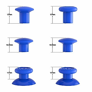 eXtremeRate ThumbsGear Interchangeable Ergonomic Thumbstick for PS5 Controller, for PS4 All Model Controller - 3 Height Domed and Concave Grips Adjustable Joystick - Blue