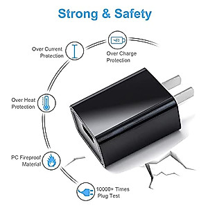 Wall Charger 5ft Micro USB Charging Cable Power Cord for Nokia 2720 V Flip 800 Tough C01 Plus C1 C2 C3 C10 C20 C30 105 106 125 220 225 3310 6300, Nokia 1.3 1.4 2.3 2.4 Model & More Flip Phone Charge