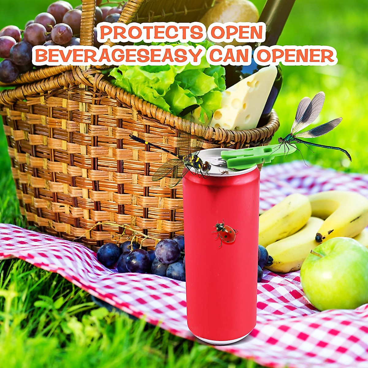 Manual Easy Can Opener [6 Pack], Colored Soda Beer Can Opener Beverage Can Cover Protector, Can Top Ring Opener Tool Drink Shield for Pop, Beer, Coke or Soda