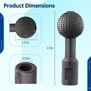 Varku Sphere Rotary Burr, Carbon Steel Ball Grinding Head Power Carving Tools, Wood Polishing Carving Engraving Drilling Bits. 5/8-11 Threads for 4 1/2 and 5 Inch Angle Grinder