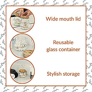 Evriholder Glass Container Cotton Swab Canister, White