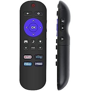 Universal Remote Control Replacement for Insignia ROKU TV Remote w/Volume Control & TV Power Button for All Insignia Roku TV (No Pairing Needed)