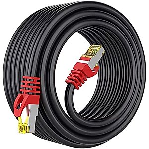 Boahcken Cat 8 Ethernet Cable 75 ft,Heavy Duty high Speed 26AWG Internet Network Cable,40Gbps,2000Mhz RJ45 Shielded Patch Cord,Indoor&Outdoor Weatherproof LAN Cable for Modem/Gaming-Black