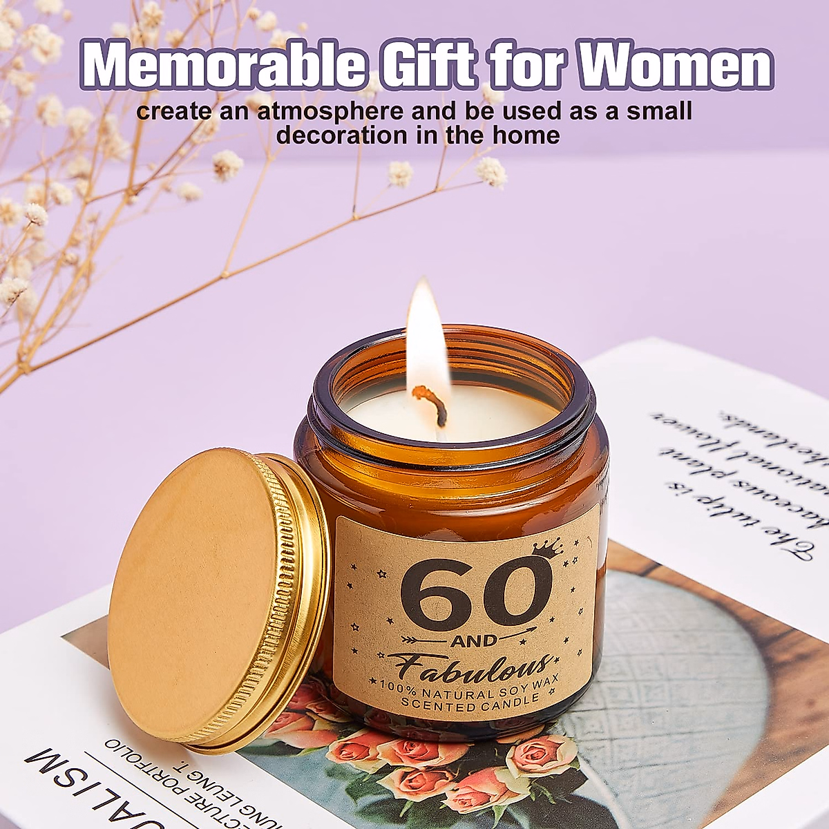 SKYHUG 60th Birthday Gifts for Women, Birthday Gifts Ideas Box forHer Include Mug Gift Cards Socks Straw Candle Bottle Opener Coaster Stopper and Brush - Ideal Birthday Gift Box for Mom (60th)