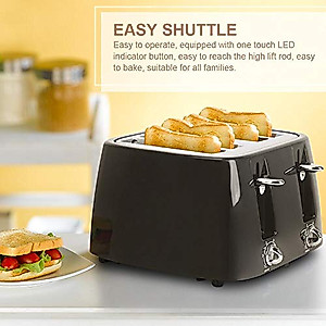 prepAmeal 4 Slice Toaster Bagel Toaster Small Bake Toaster with 6 Browning Setting, Cancel Function, Extra Wide Slots, for Bagels, Waffles, Breads, Puff Pastry, Snacks (4-Slice, Black)