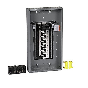 Square D by Schneider Electric HOM2448M100PCVP Homeline 100 Amp 24-Space 48-Circuit Indoor Main Breaker Load Center with Cover - Value Pack (Plug-on Neutral Ready), & 00-Amp Two-Pole Circuit Breaker