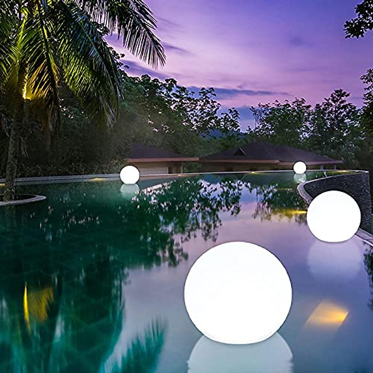 Light Ball LED Garden Swimming Pool Floating Light Light Landscape Aquarium Accessories Coloring Book Animals Children (White, One Size)