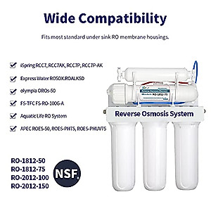 Huining 75GPD RO Membrane ULP1812/2012 Residential Reverse Osmosis Membrane Water Filter Cartrige Replacement for Home Drinking Water Filtration System Household Under Sink Water Purifier (1 Pack)