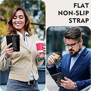 Aiaabq Security Hand Strap, Kindle Hand Strap Lightweight Finger Grip Holder for eReaders -Kindle/Kobo/Voyaga/Lenovo/Sony Kindle E-Book/iPad Tablet (1pc 6-8in Black)