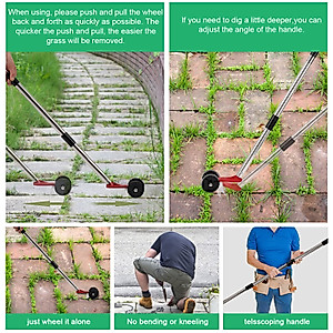 Kinaba Weed Grabber Remover Garden Tools for Driveway Patio Sidewalk, Crack and Crevice Weeding Tool and Broom
